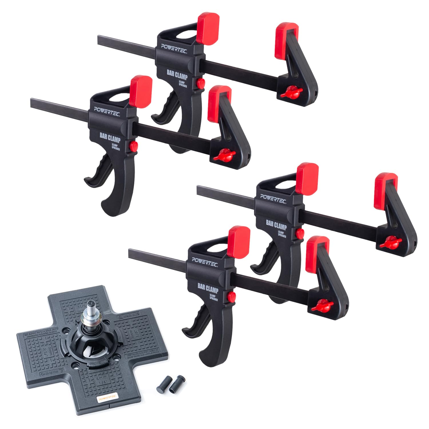 Amazon.com: POWERTEC 6 Inch Bar Clamps with Spreader & Concealed Hinge ...