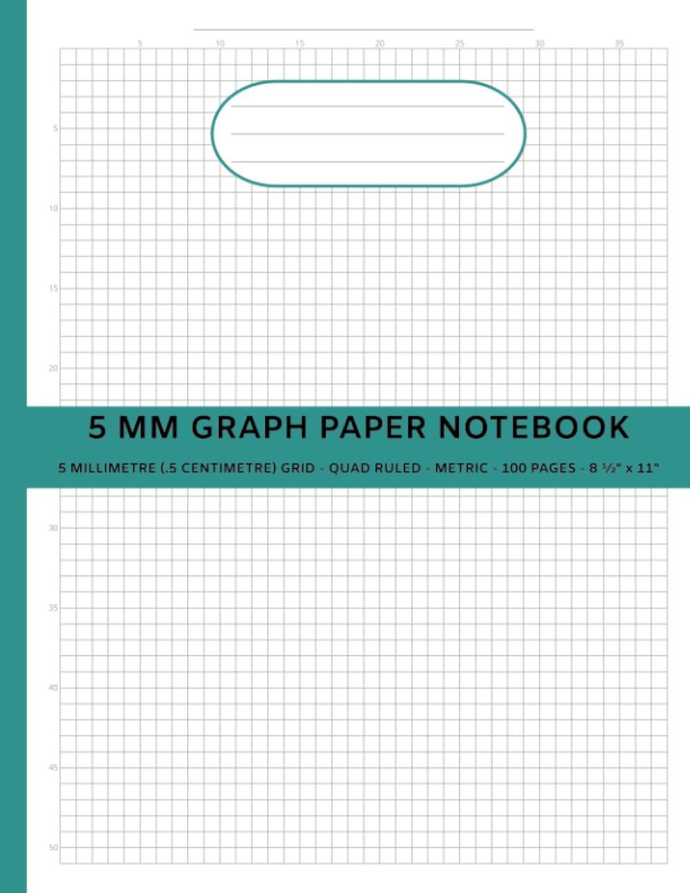 5 MM Graph Paper Notebook: 5 Millimetre (.5 Centimetre) Grid - Quad ...