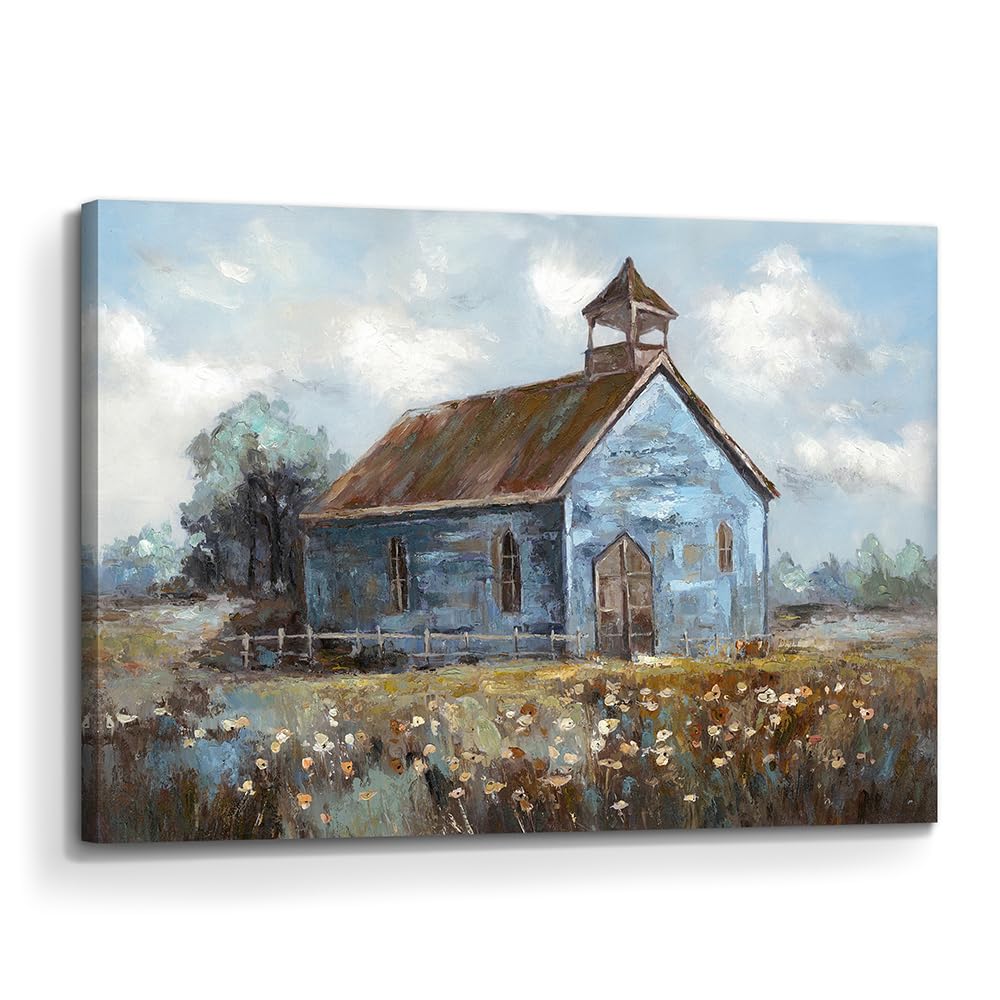 Amazon.com: Farmhouse Barn Wall Art Painting: Canvas Rustic Farm ...