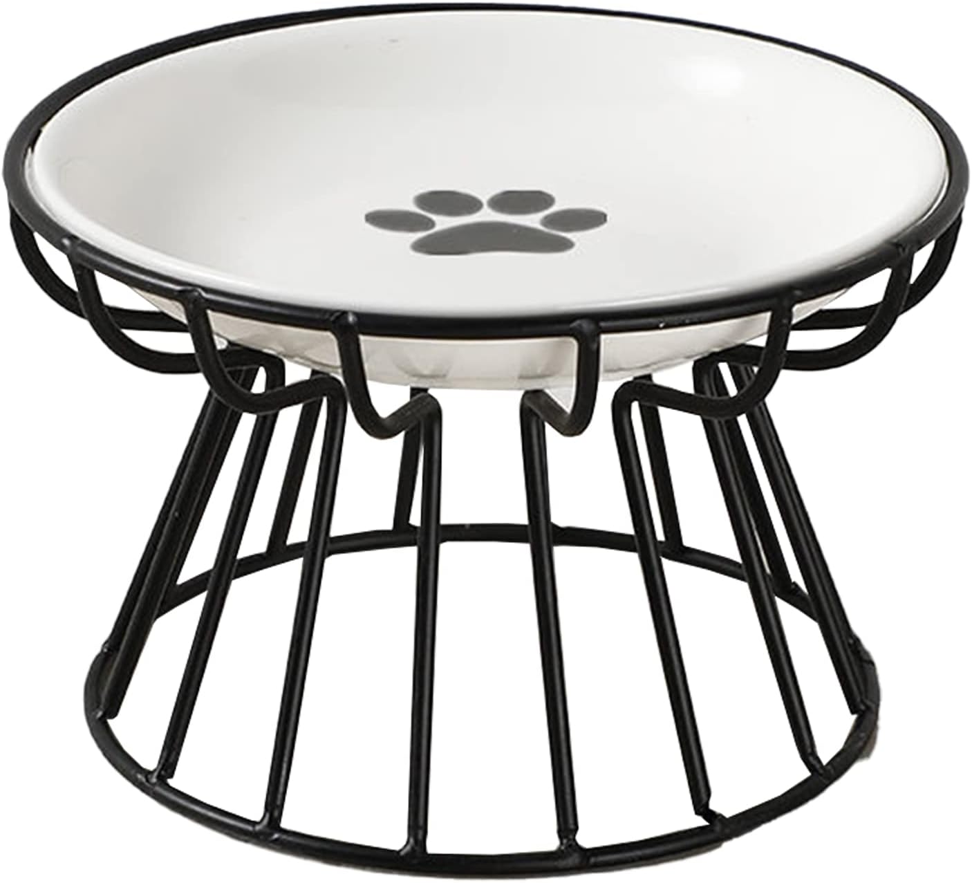 COKEEY 2024 New Ceramic Cat Bowl with Metal Stand, Anti-Vomit Elevated ...