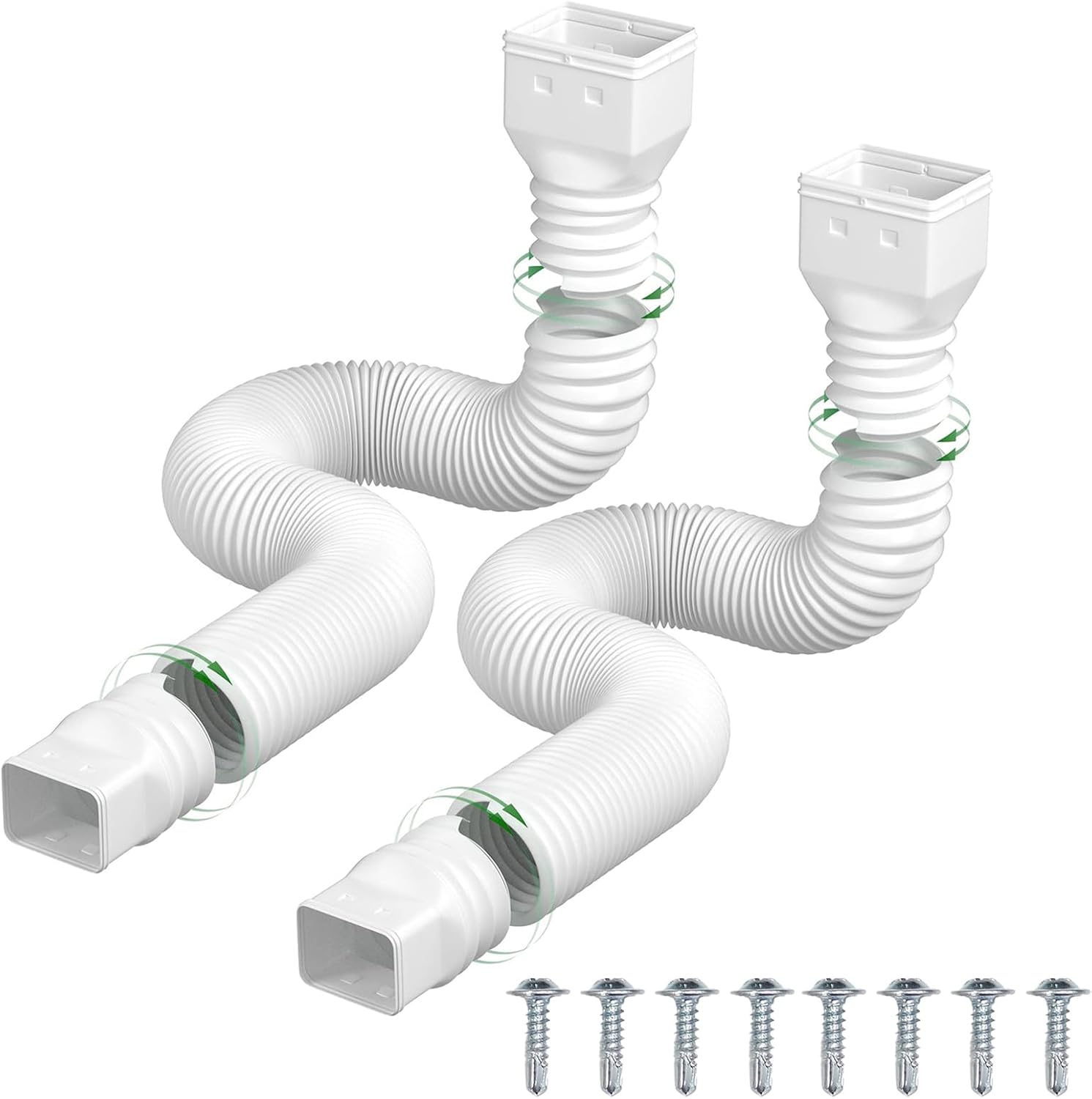 2-Pack Rain Gutter Downspout Extensions: Drain Downspout Extender ...