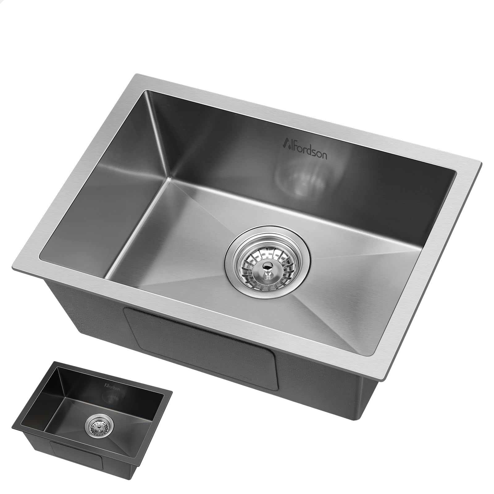 ALFORDSON 304 Stainless Steel Kitchen Sink Rectangle Shape, 450 x 300 x ...