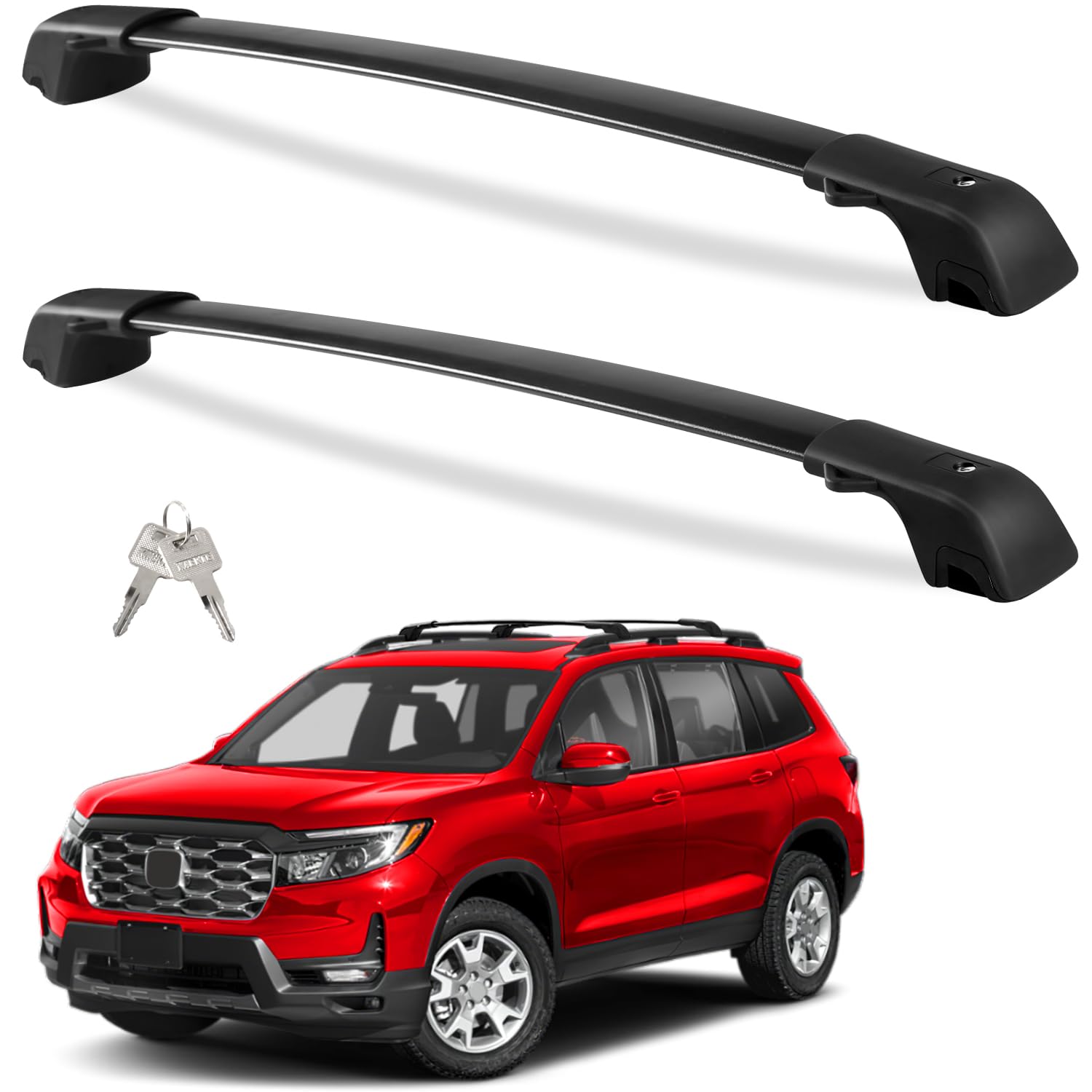 Amazon.com: Tuyoung 220lbs Lockable Roof Rack Cross Bars Compatible ...