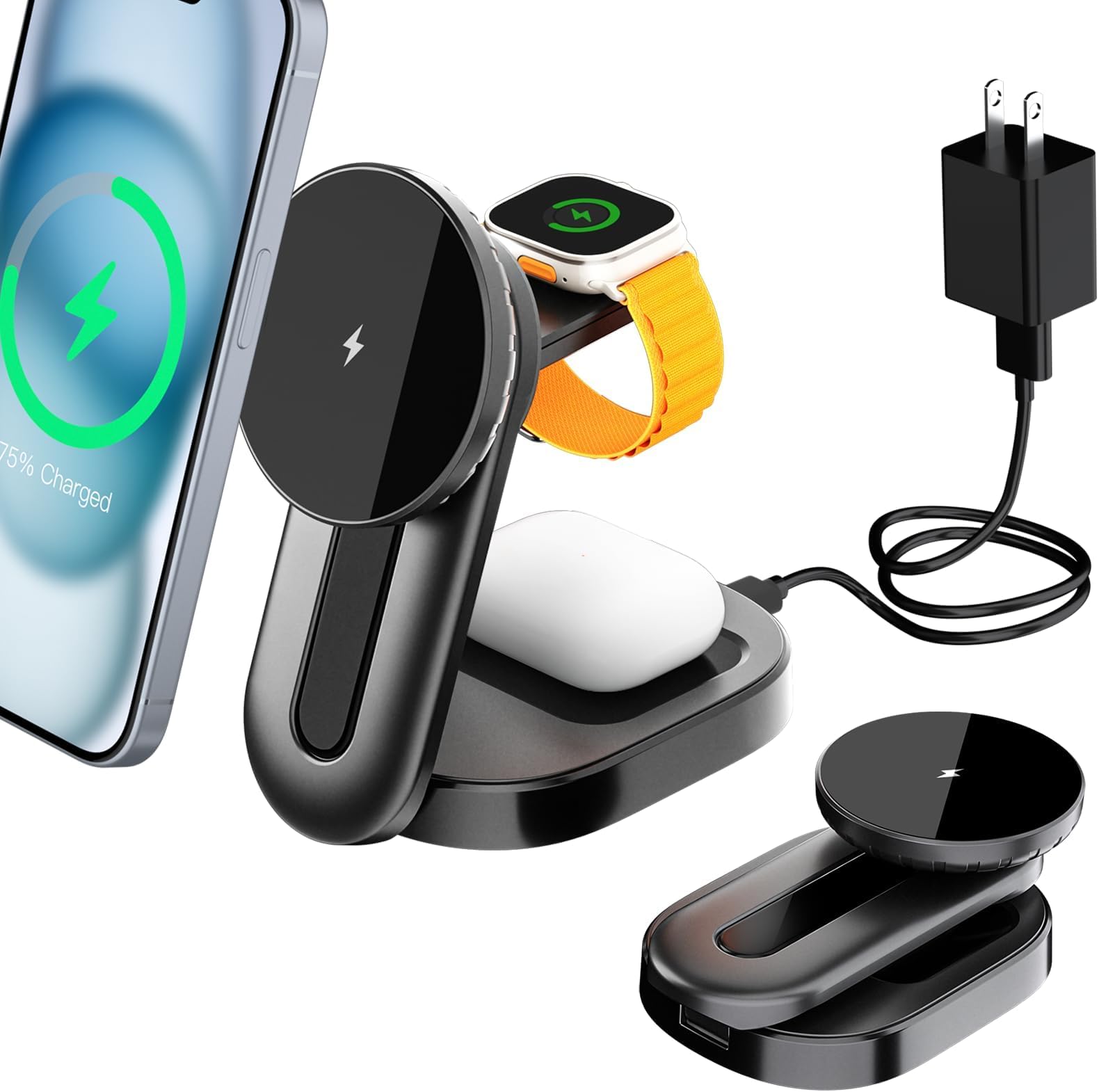 Amazon.com: KPON 3 in 1 Wireless Charging Station for Apple Mag-Safe ...