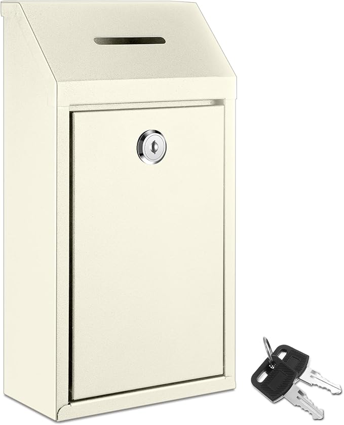 Amazon.com: Yaocom Metal Donation Cash Box Collection Safe Suggestion ...