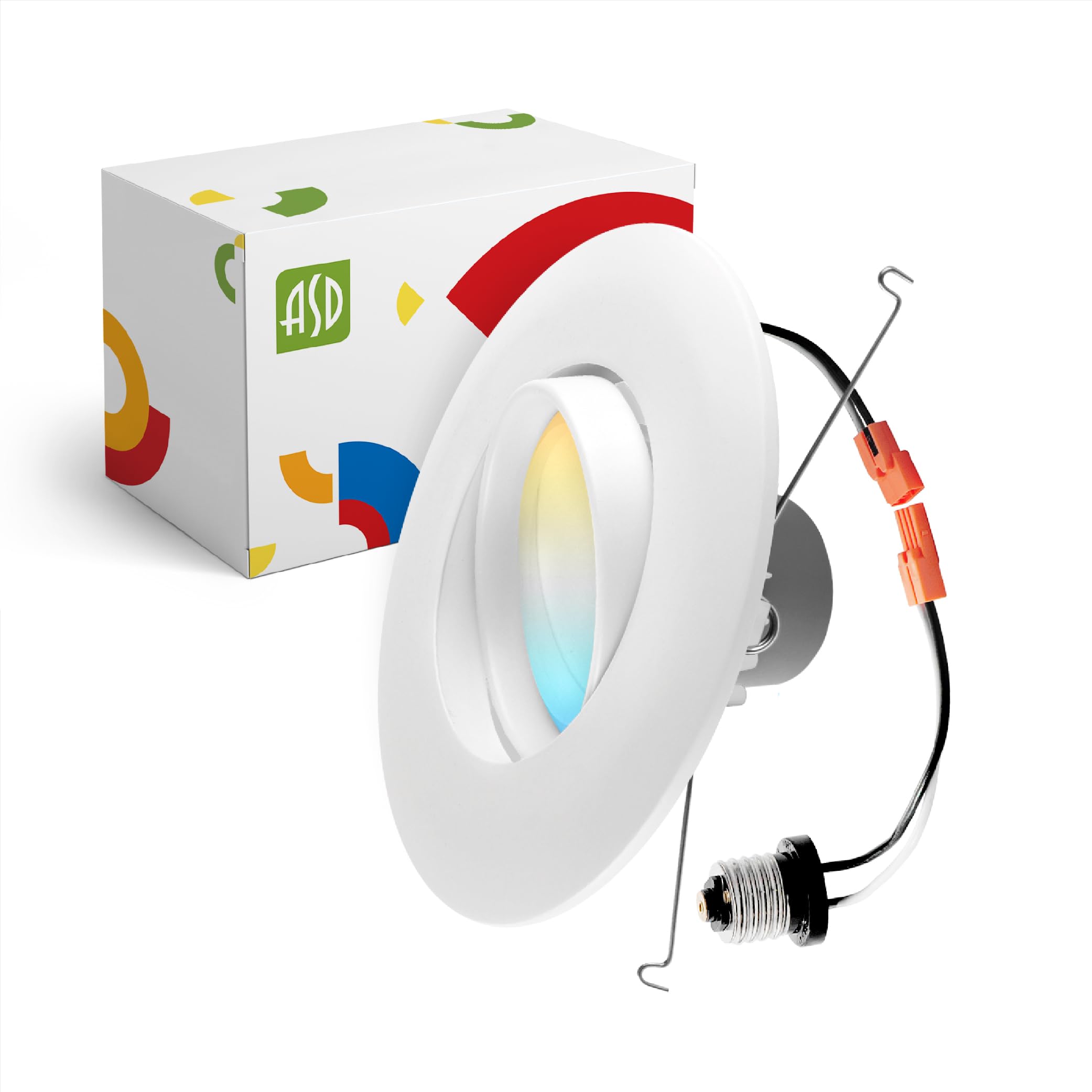 ASD Retrofit 6 Inch Gimbal LED Recessed Light - White Trim 15W 1236LM ...