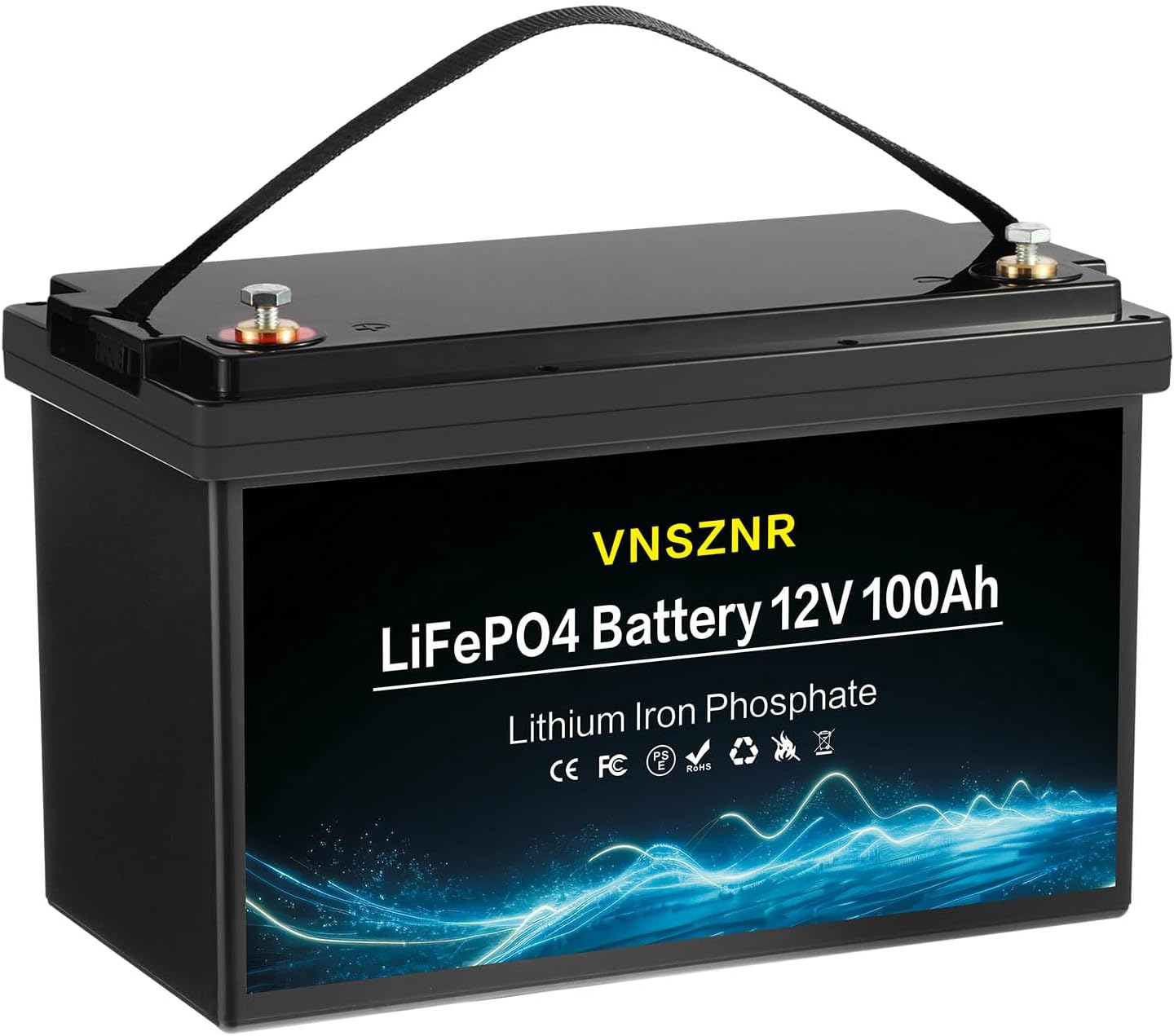 HYPERY - Batería Smart LiFePO4 12V 100AH con pantalla LED, interruptor ...