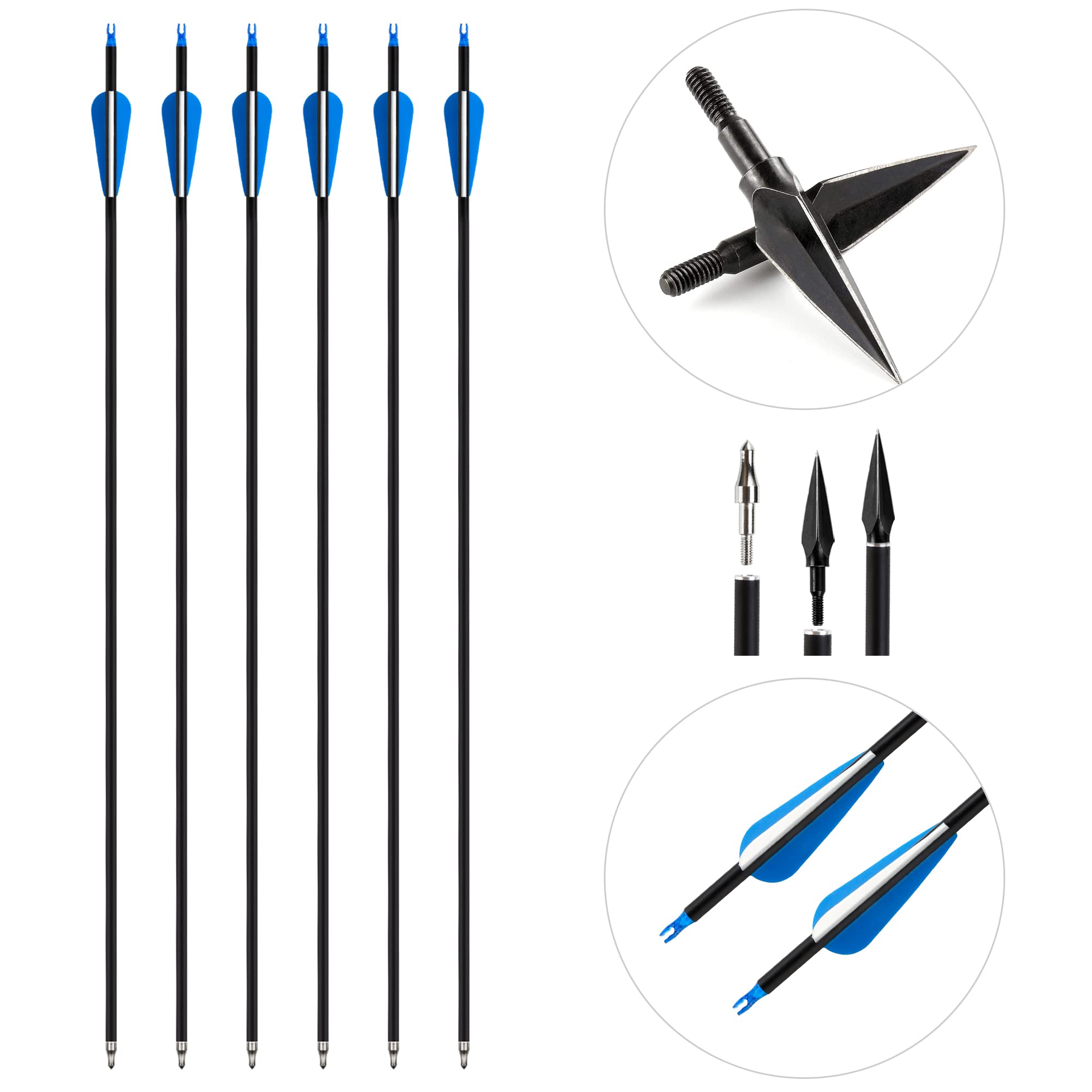 The7boX Archery Takedown Recurve Bow 30 lbs,Bow and Arrow Set for Adult ...