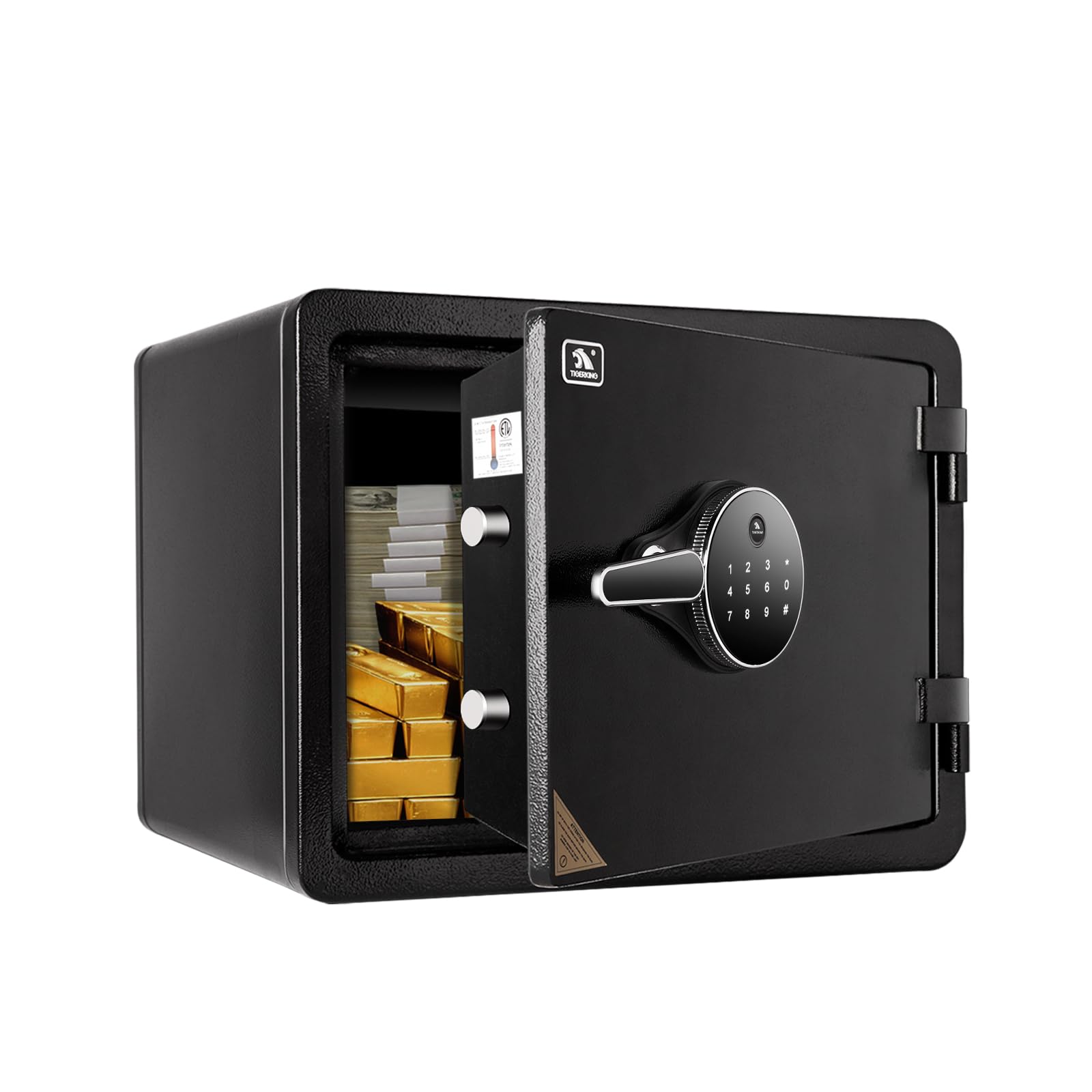 TIGERKING 1 Hour Fireproof Safe Box, 2.33 Cubic Feet Large Home Safe ...