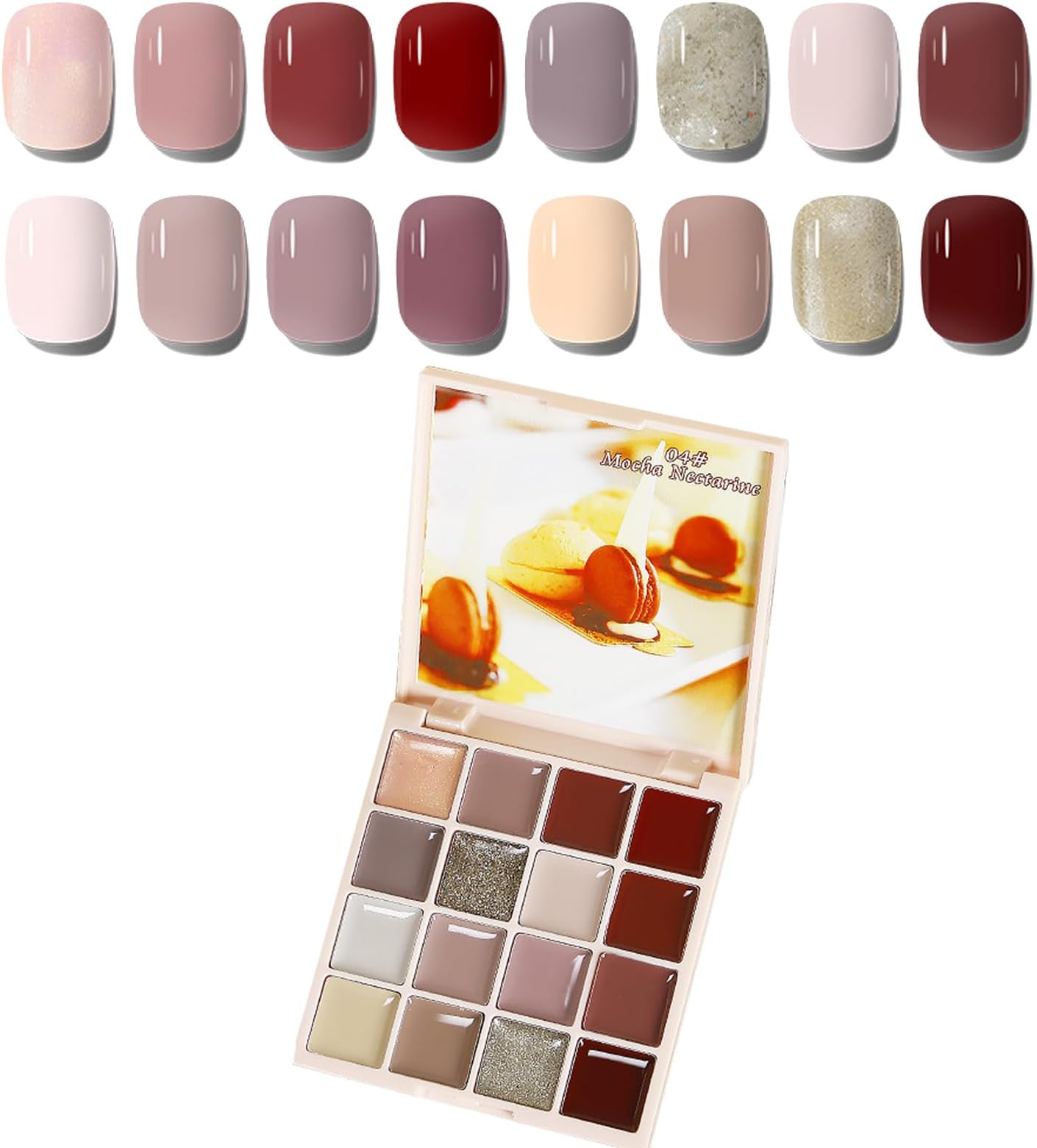 Amazon.com : 16 Colors Solid Gel Nail Polish Palette - Cream Neon ...