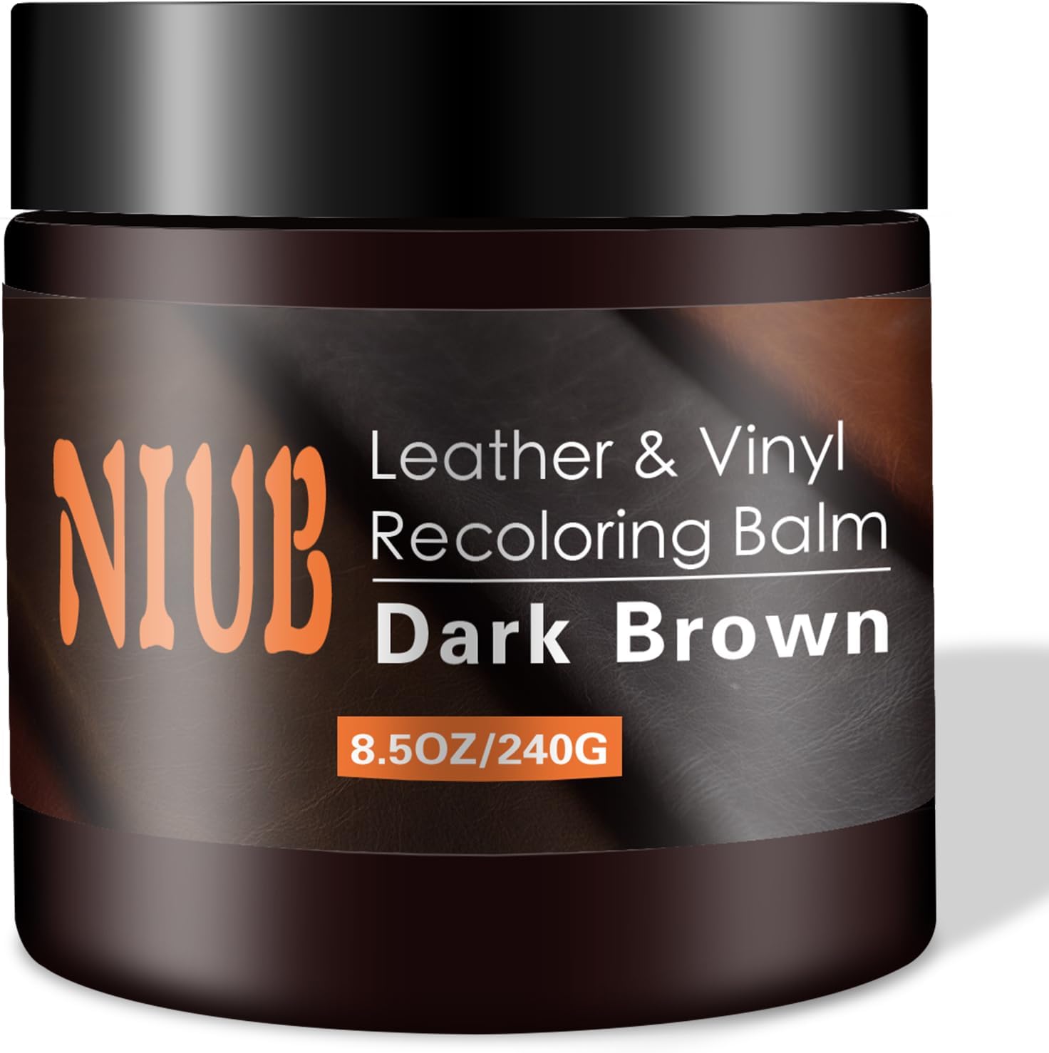 NIUB Leather Recoloring Balm,8.5Oz Dark Brown Leather Color Restorer ...