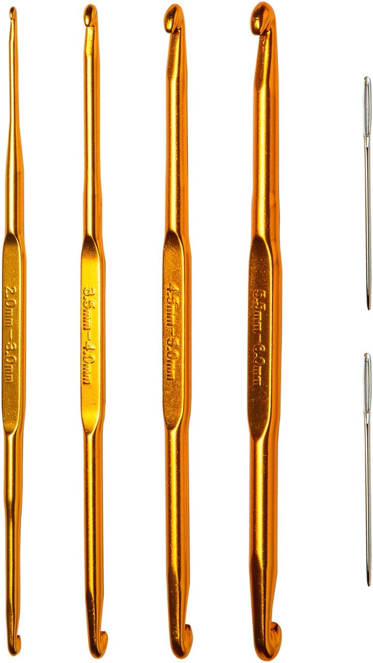 Amazon.com: Addi Knooking Needles Set Aluminium 16,5 cm / 4 + 6 mm 2 pc ...