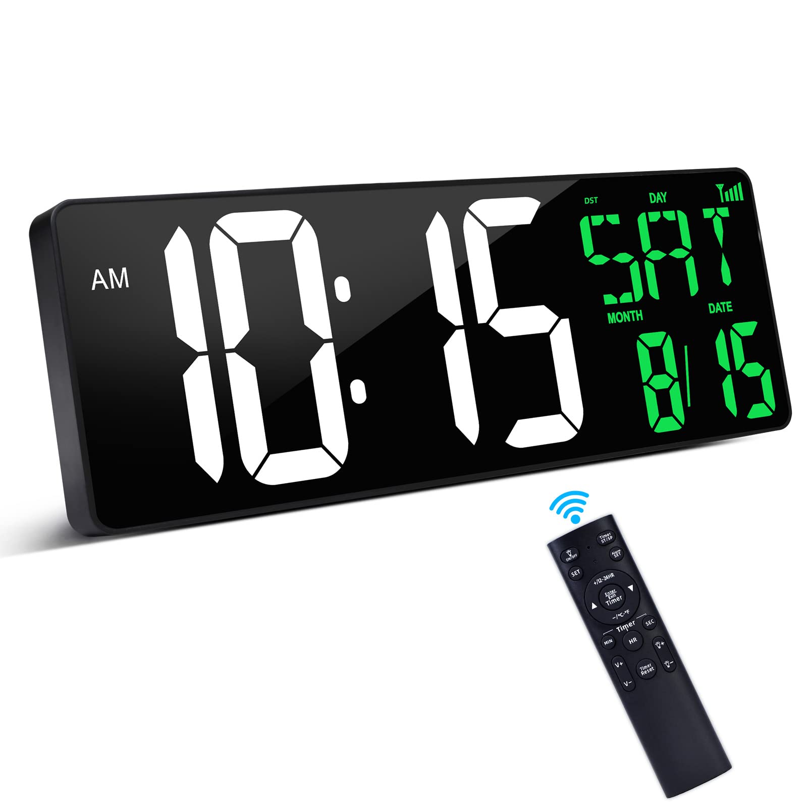 Buy XREXS Large Digital Wall Clock Auto Set, 16.5 Inch LED Digital ...