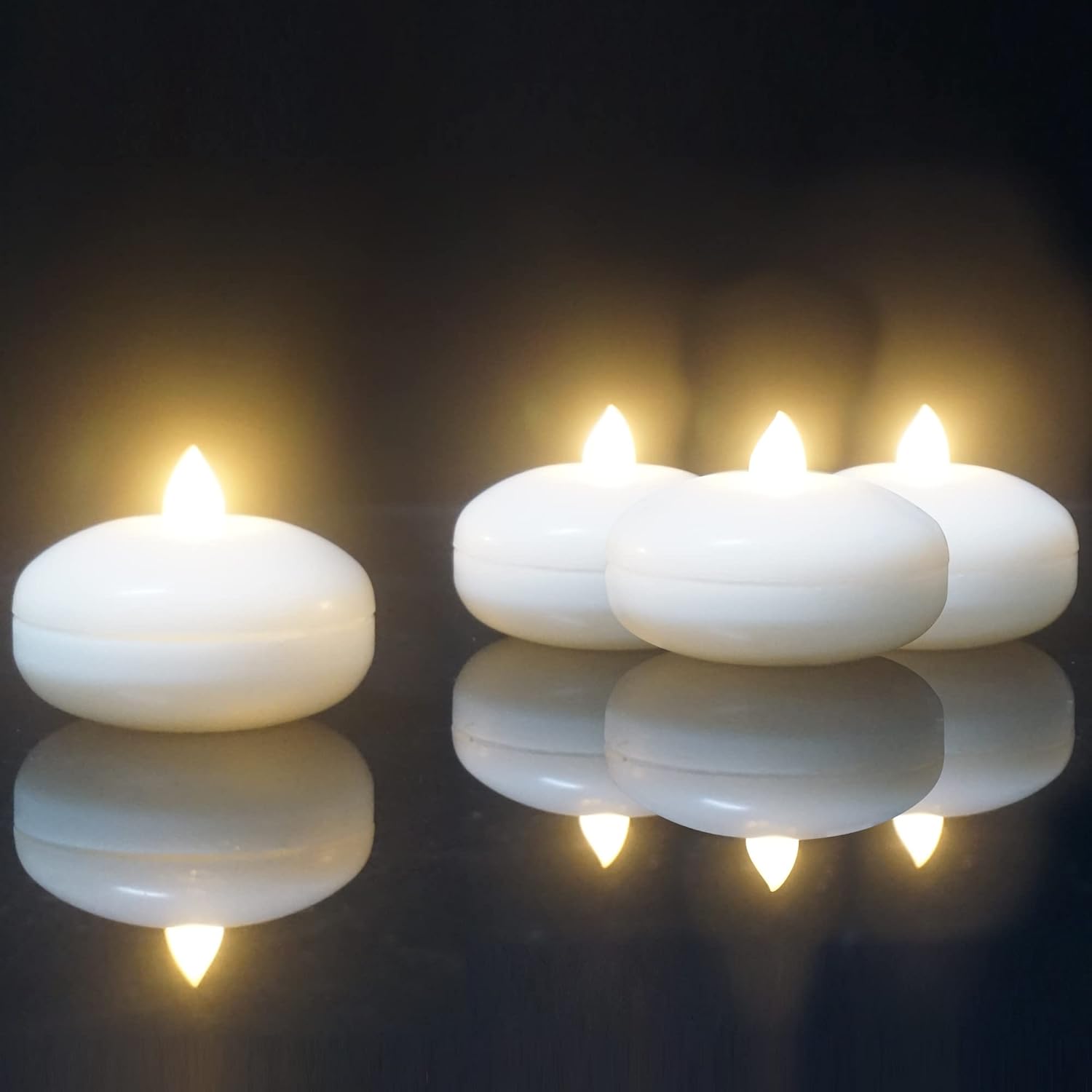 Amazon.com: 3 Inch Flameless Floating Candles with Timer, Battery ...