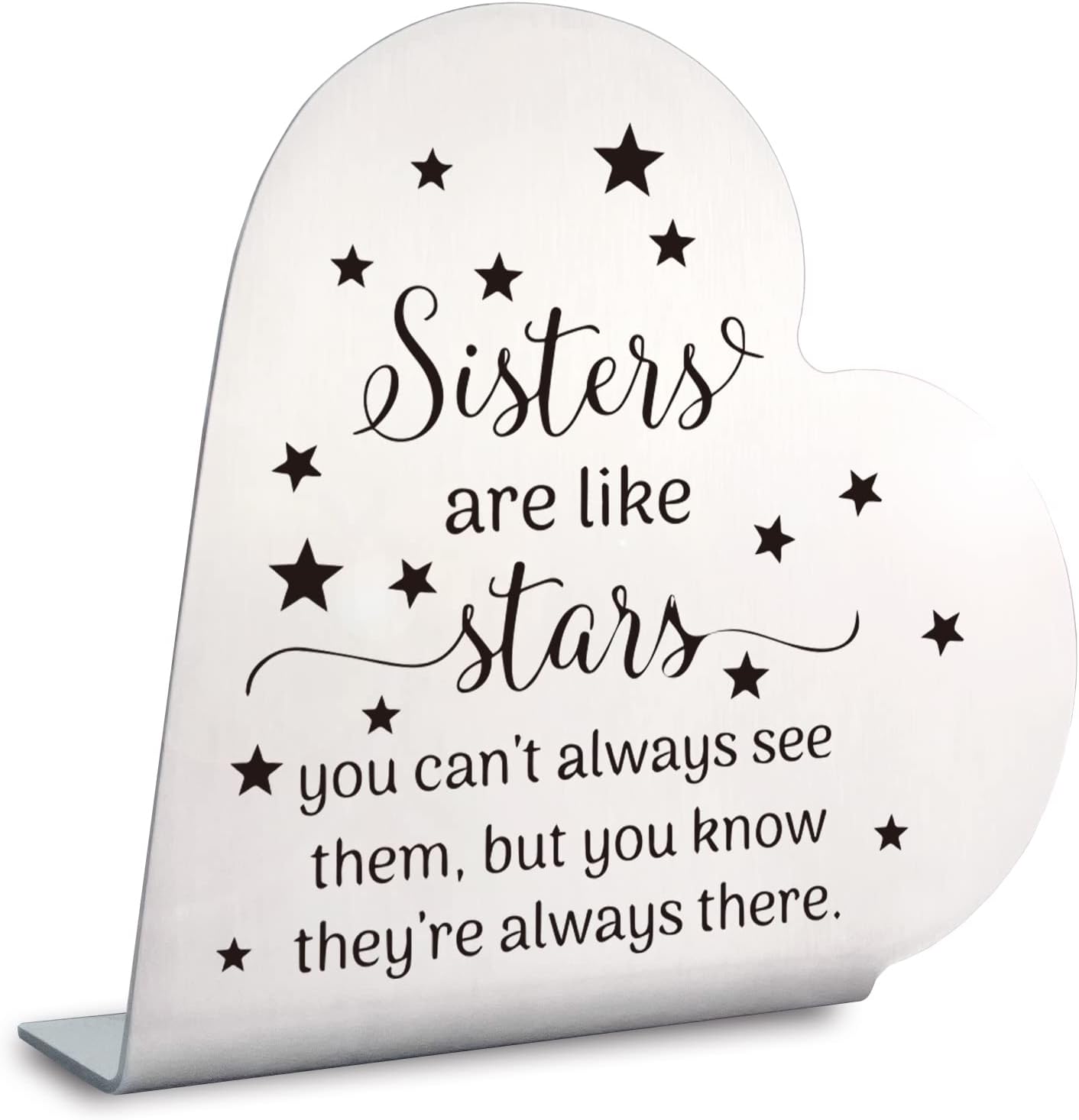 Amazon.com: Sisters Gifts from Sister Stainless Steel Heart Plaque ...