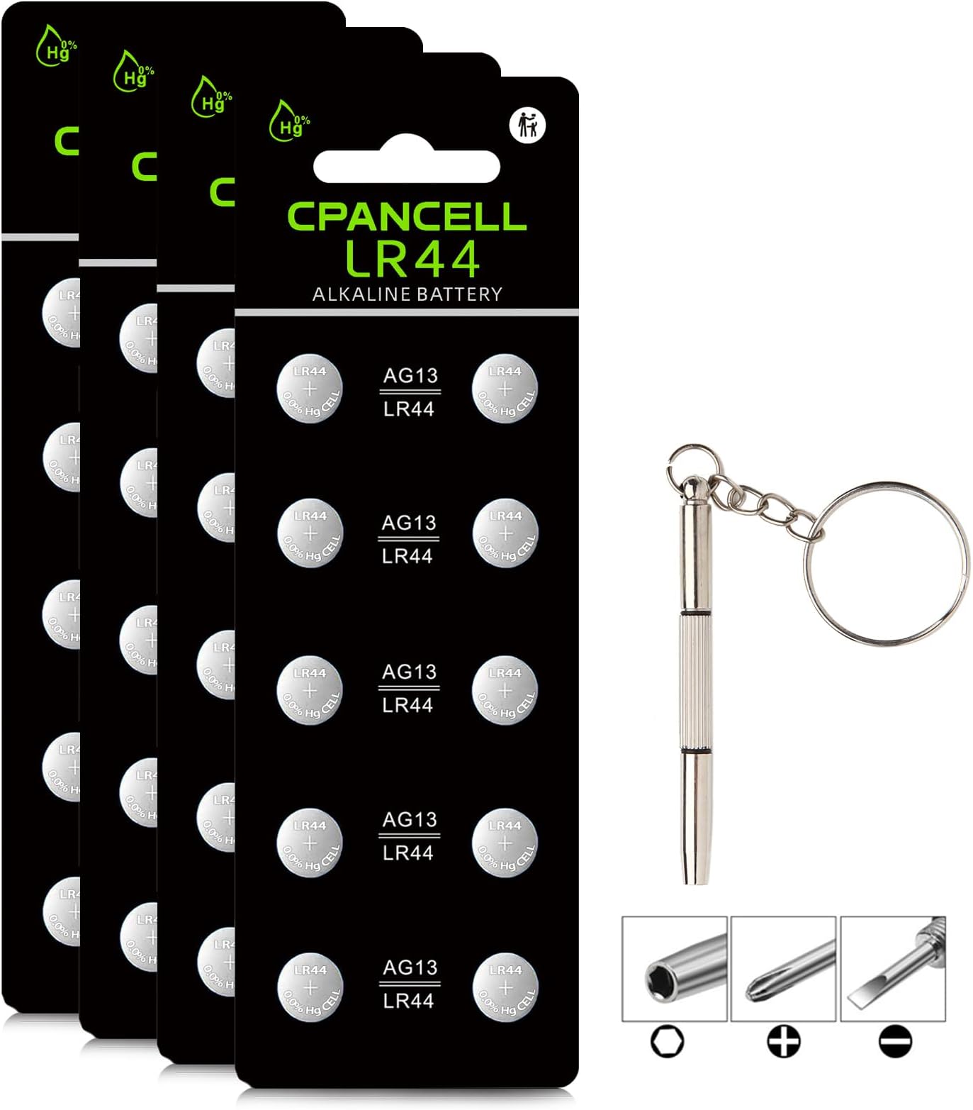 Amazon.com: HAOFILM LR44 AG13 357 303 SR44 Premium Alkaline Battery,1 ...