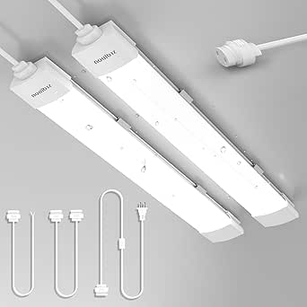 ZEQIDOU Plug-in LED Shop Light 2ft, 18W 5000K Bright LED Light Fixture ...