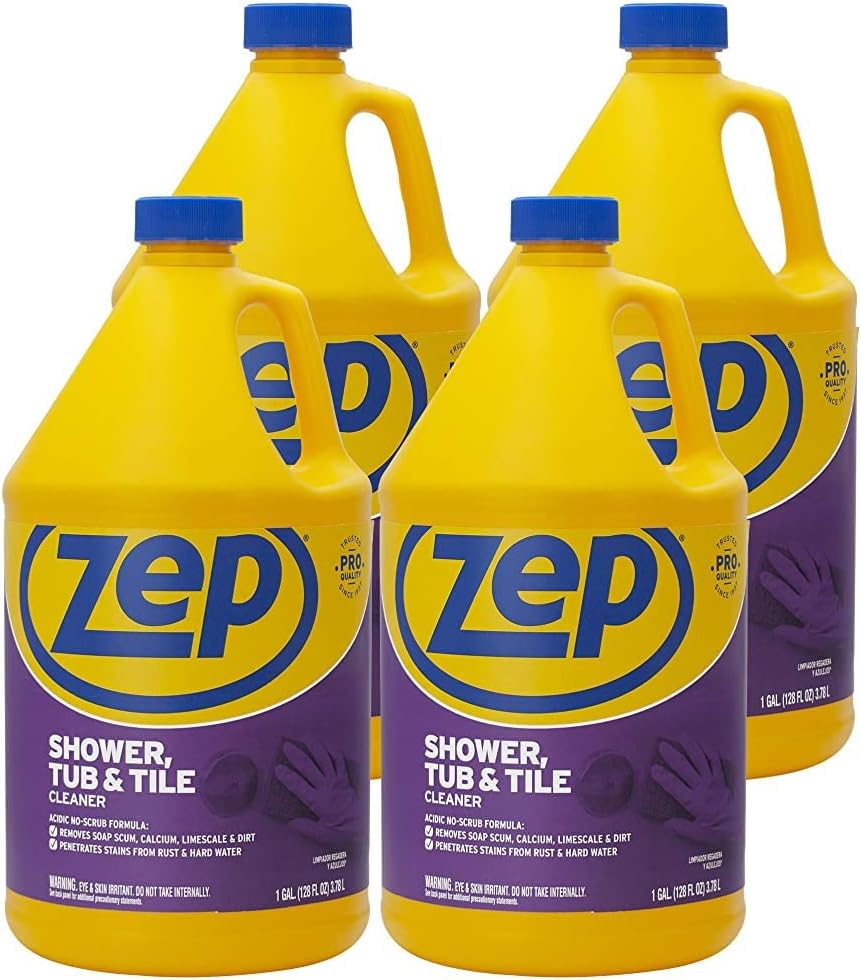 Amazon.com: Zep Shower, Tub and Tile Cleaner - 1 Gallon (Case of 4 ...