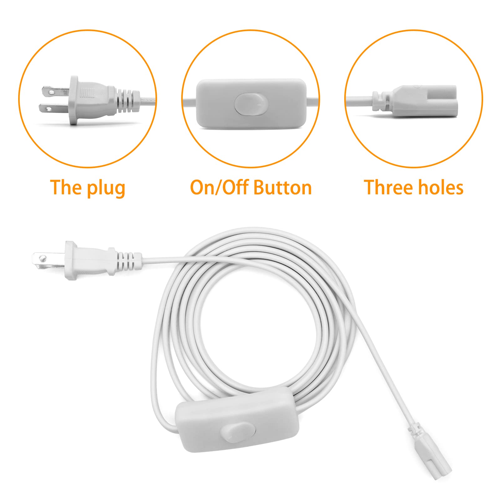 T5 T8 Extension Cord 10FT T5 T8 LED Tube Light Extension Cord With On ...