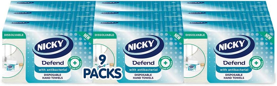 Nicky Defend Disposable Paper Towel - 900, White, Case of 9 : Amazon.co ...