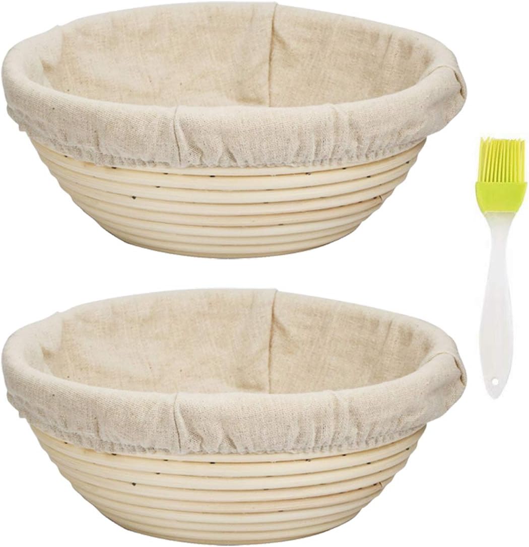 Amazon.com: 6pcs 5" Banneton Proofing Basket Round Bread Brotform with ...