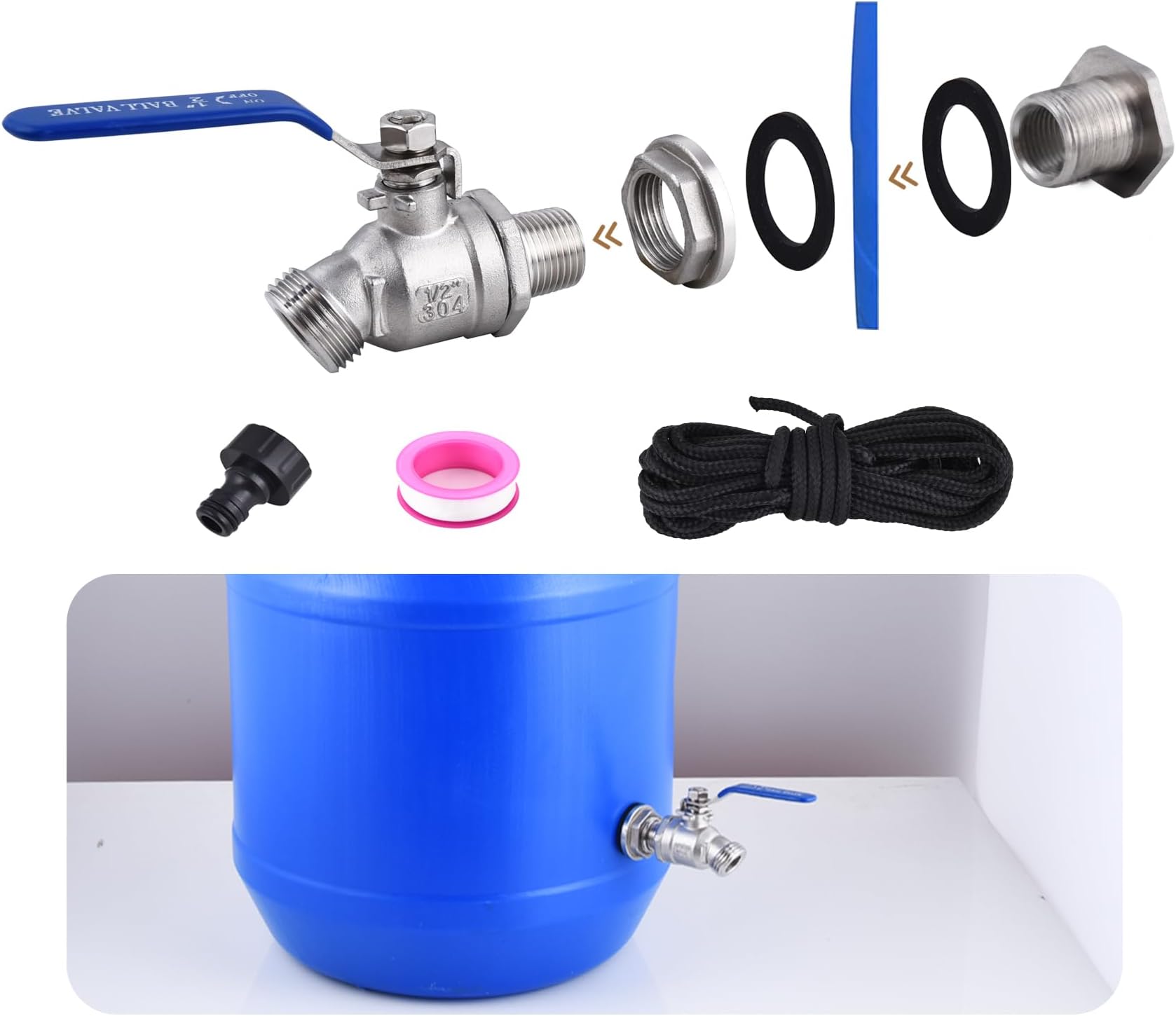 Amazon.com: Rain Barrel Spigot, Brass Faucet Kit for Rain Water Barrel ...