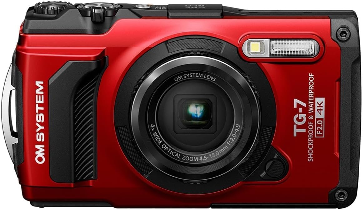 Amazon.com : OM System Tough TG-7 Red Underwater Camera, Waterproof ...