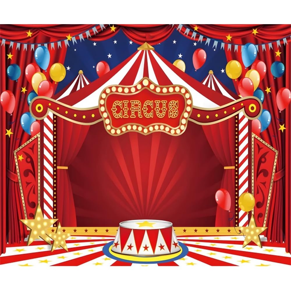 Buy 10x8ft Red Circus Tent Backdrop for Carnival Night Theme Party Kids ...