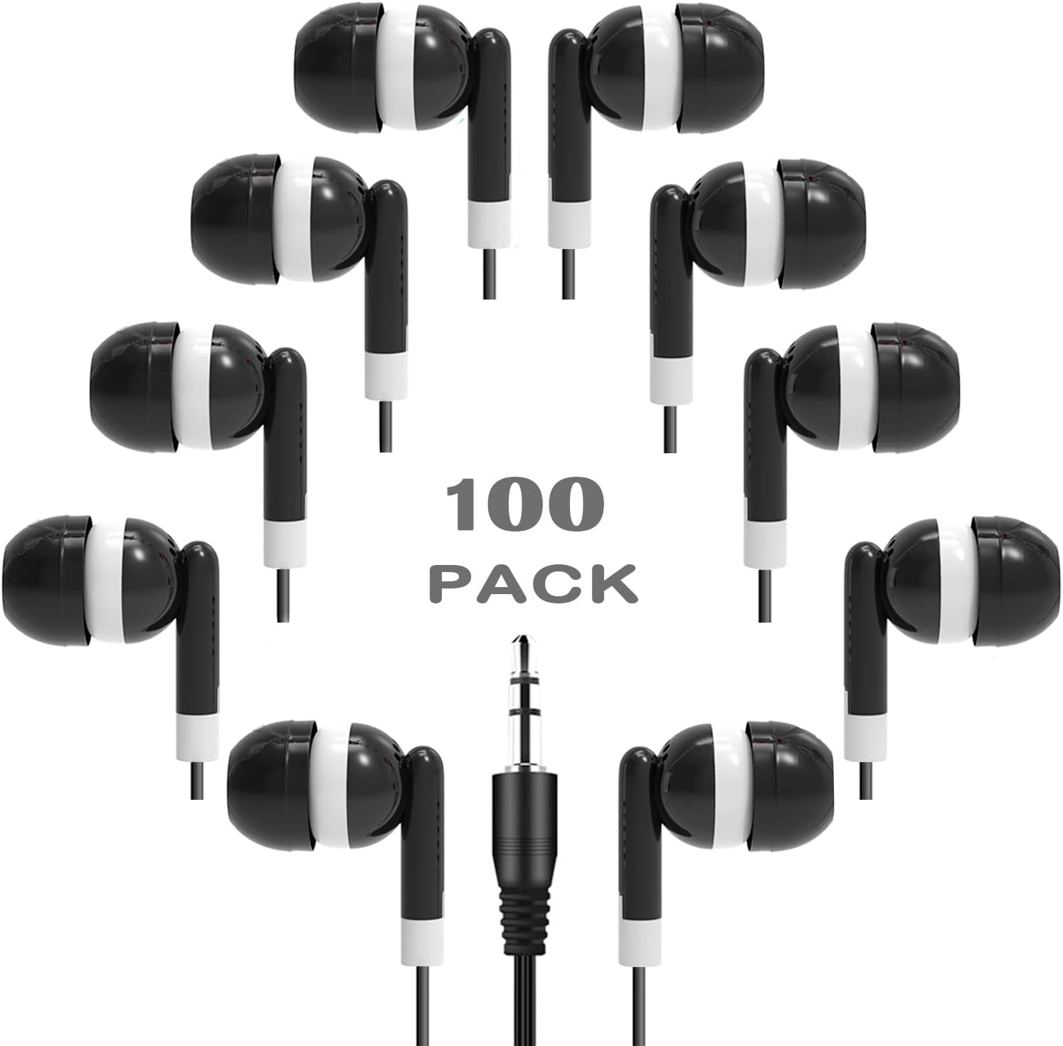 Amazon.com: Hongzan 100 Pack Classroom Earbuds Headphones Bulk for ...