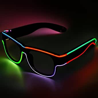 Amazon.com: XGOOD LED Glasses Multi-Color (8 Colors) Light Up Glasses w ...