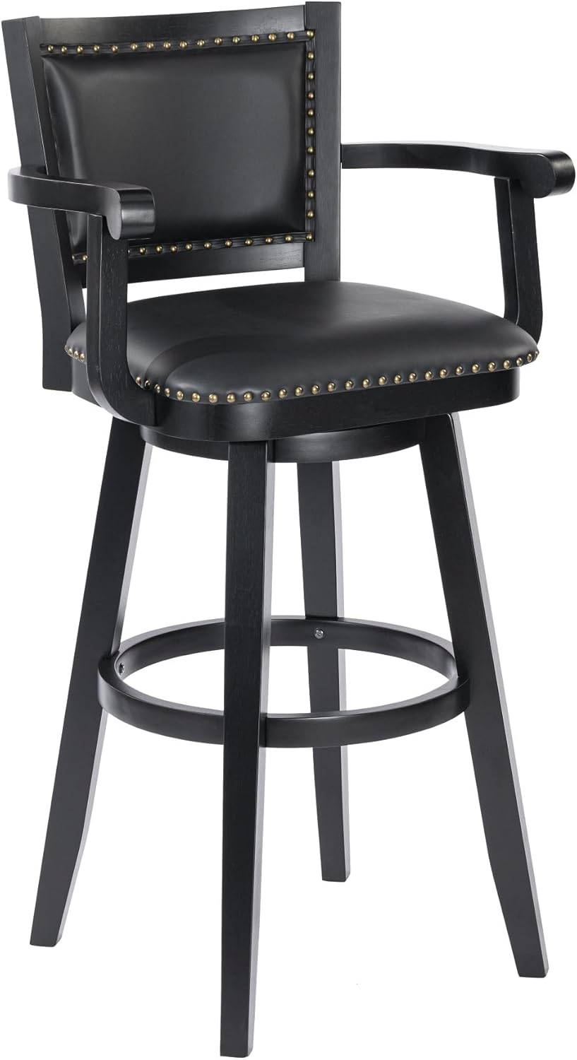 Amazon.com: Broadmoor Extra Tall Swivel Kitchen Bar Stool - Black ...