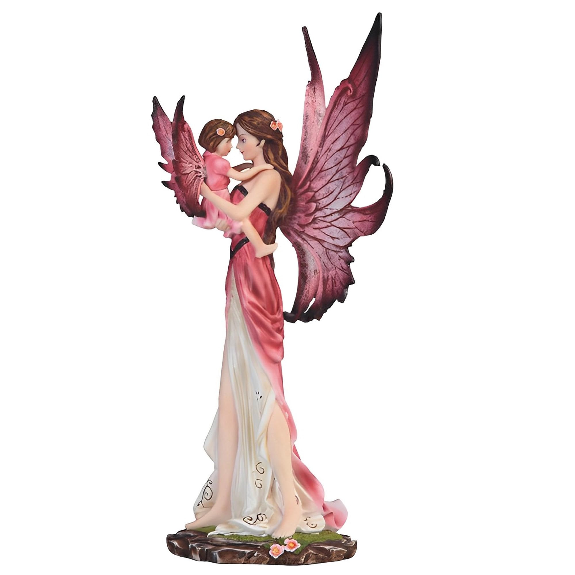 Amazon.com: ICE ARMOR 10" H Red Fairy with Baby Girl Statue Fantasy ...