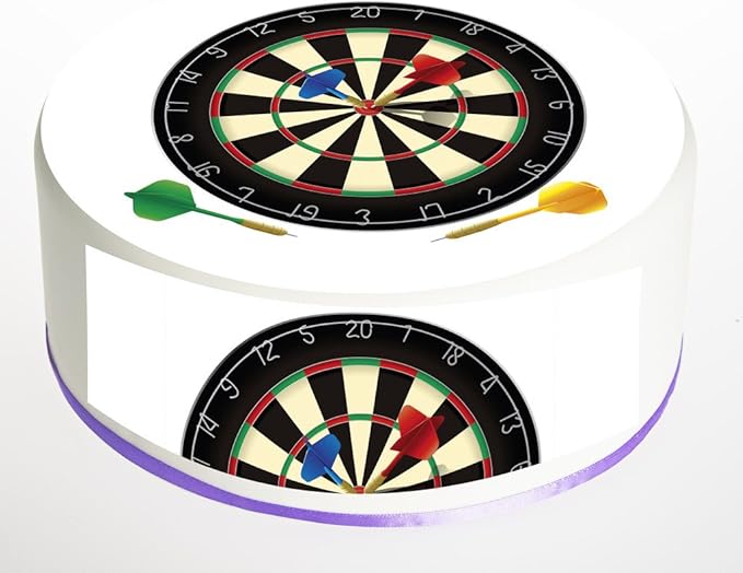 Dart Board Cake Topper. Round Cake Topper. Edible Rice Paper Wafer 7.5 ...