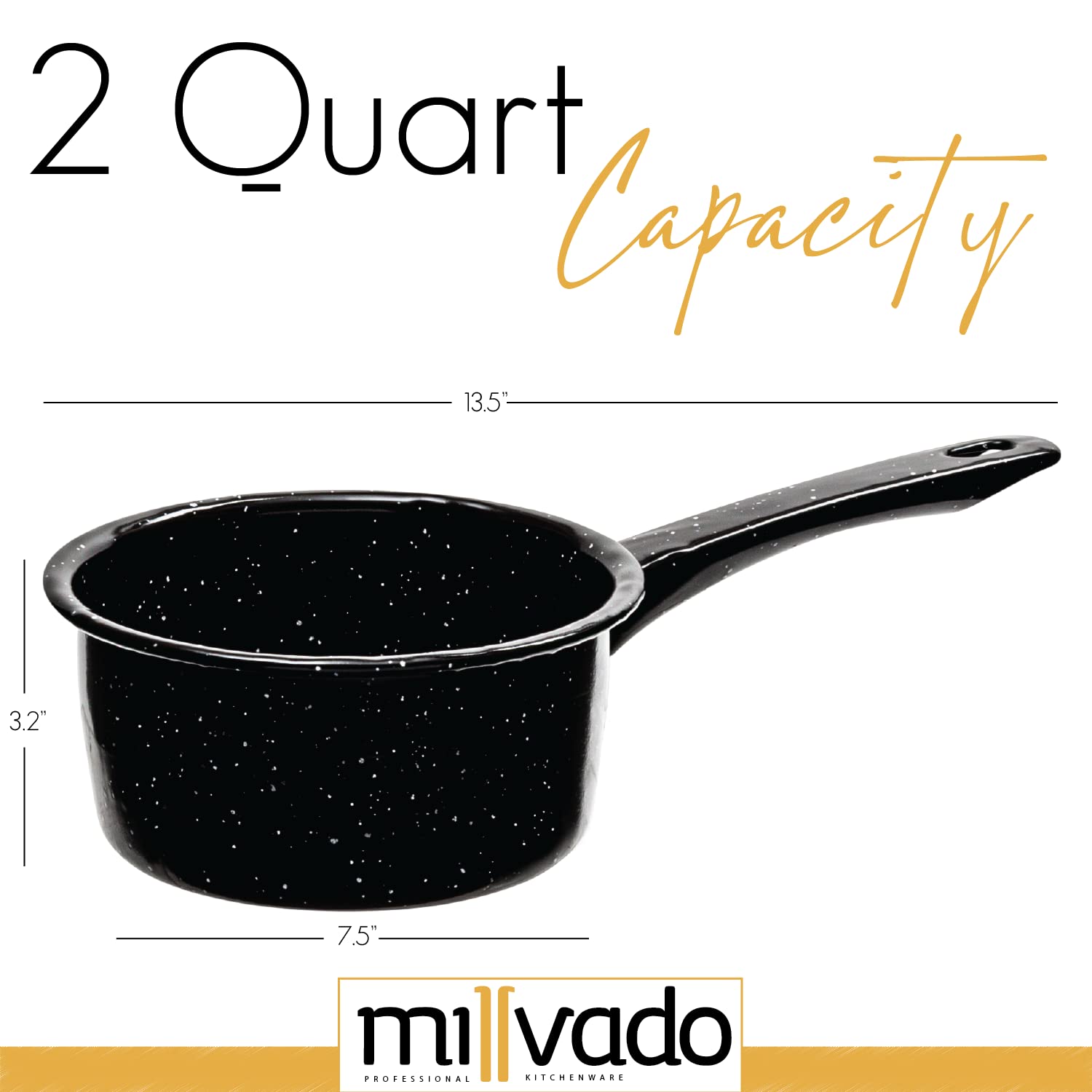 Snapklik.com : Millvado 2 Quart Granite Saucepan, Naturally Nonstick ...