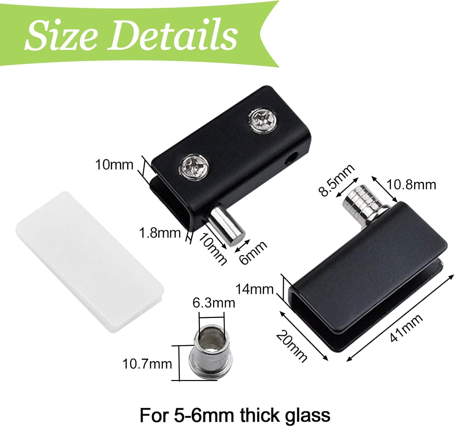 UFURMATE Pivot Hinge, 4Pcs Frameless Glass Door Black Pivot Hinges ...