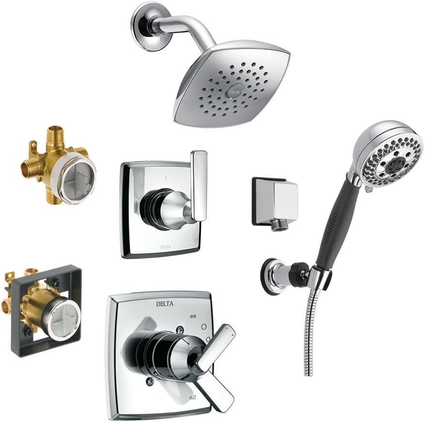 Delta KS17264-DRH55-CH Ashlyn Monitor Shower Kit with 2-Port Diverter ...