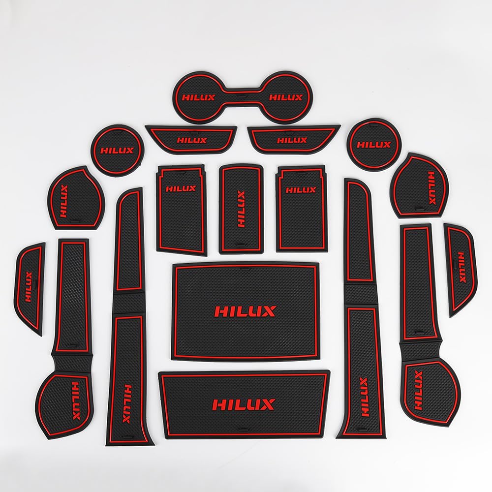 Amazon | LEXLEYS トヨタ ハイラックス GUN125系 ドアスロットマット 専用インテリアラバーマットドアポケットマット HILUX コンソールマット 13枚 防キズ 防汚れ ...