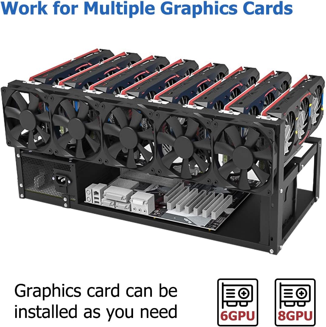 Mining Rig Frame Mining Frame 6/8 GPU Mining Case, GPU Mining Rig Open ...