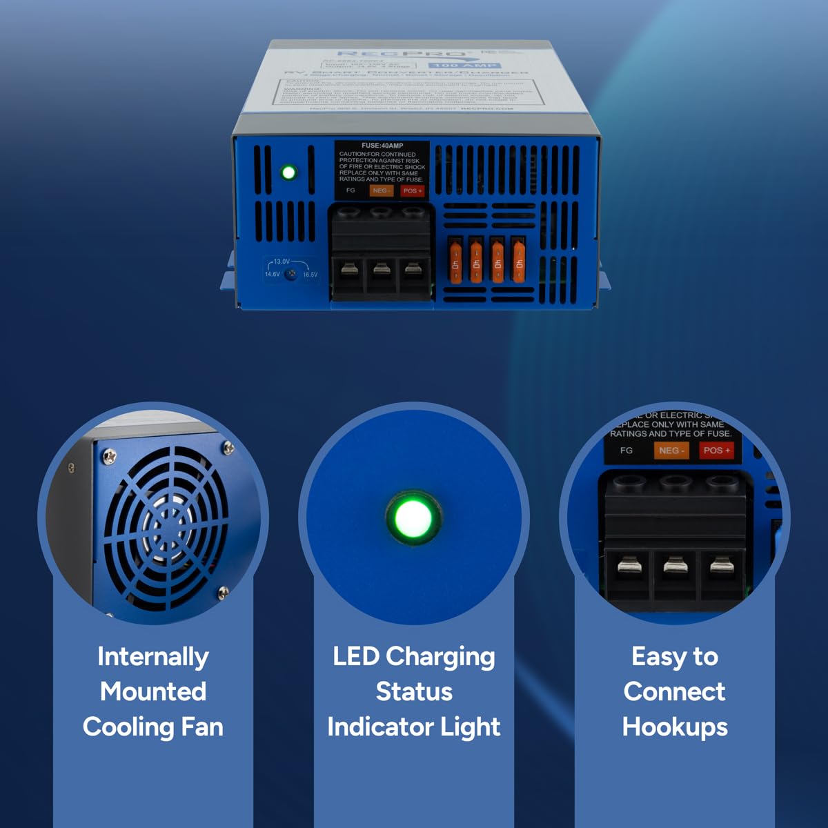 Snapklik.com : RV Converter 100 Amp RV Power Converter & Battery ...