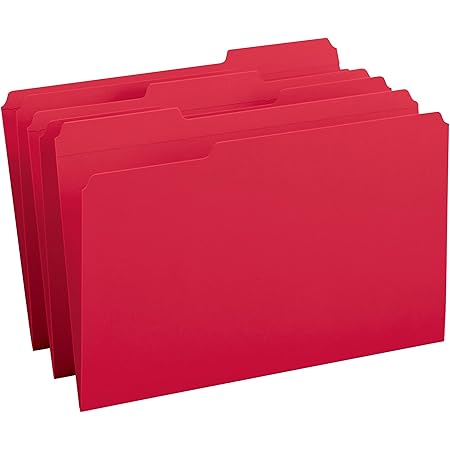 Amazon.com : Smead File Folder, Reinforced 1/3-Cut Tab, Legal Size, Red ...