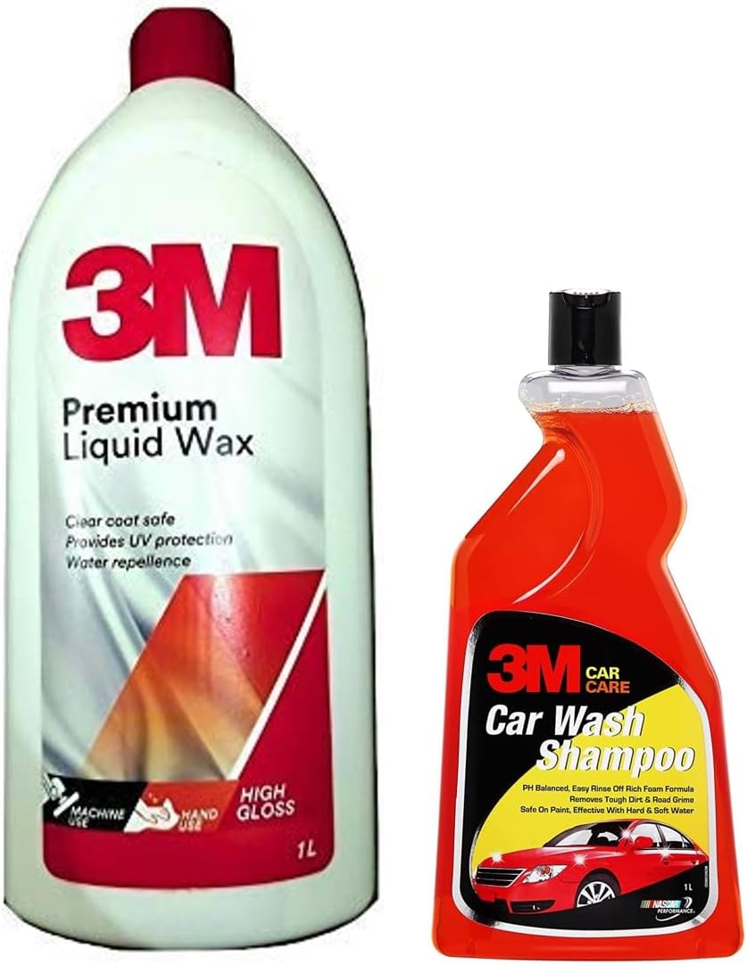3M Liquid Wax (1 L, Off-White) & 3M Car wash Shampoo (1L) | High Foam ...