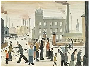 L S Lowry photo A4 industrial landscape with figures : Amazon.co.uk ...