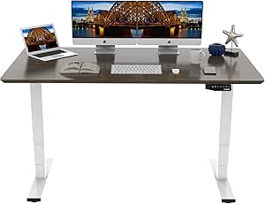 Amazon.com: FLEXISPOT Dark Bamboo 3 Stages Dual Motor Electric Standing ...