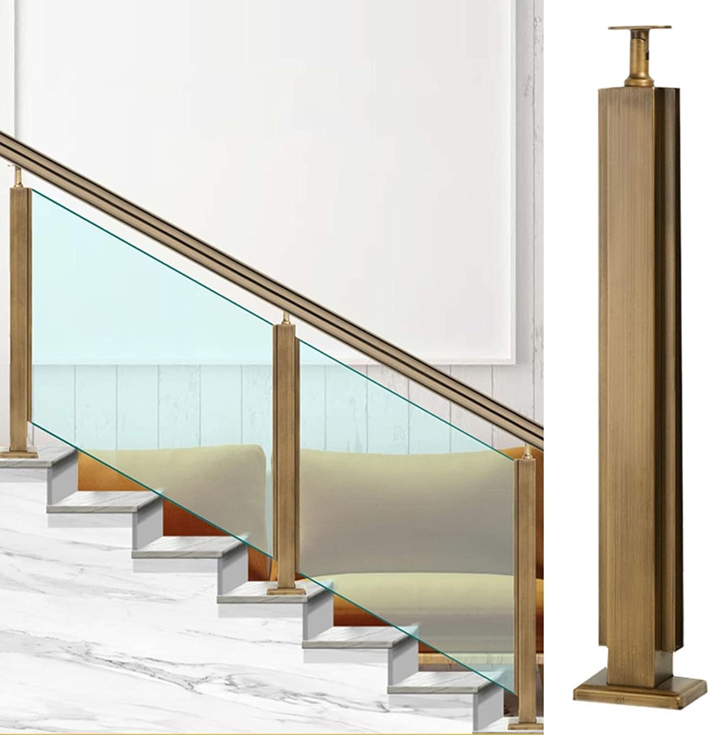 Amazon.com: Glass Deck Railing System Glass Panel Post, 26/30/34/37/41 ...