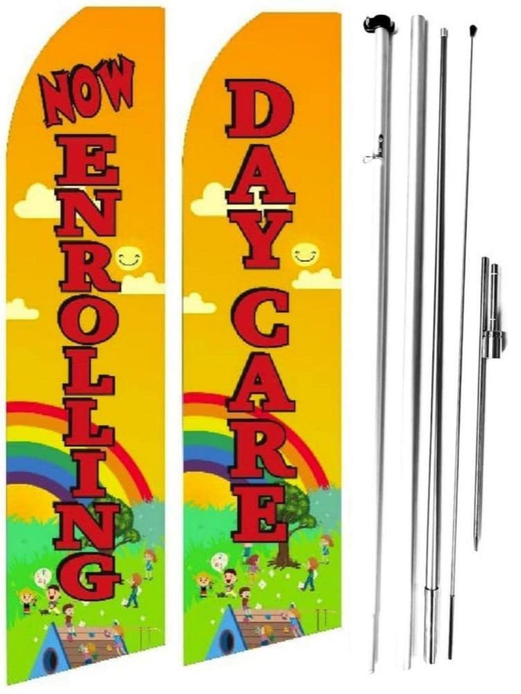 Amazon.com : OnPoint Wares Daycare + Now Enrolling King Flags | 2.5 ft ...