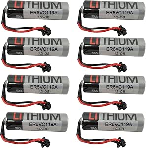 Amazon.com: NOOKK (8-Pack) ER6V/3.6V ER6VC119A ER6V119B 2400mAh Lithium Battery for M70 M60 PLC ...