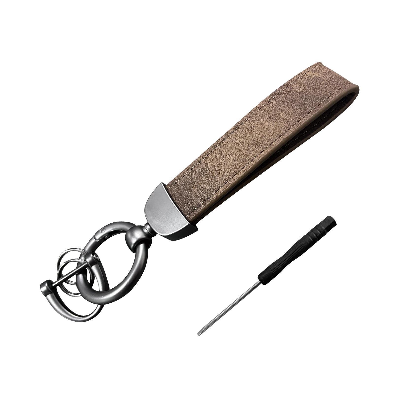 Amazon.com: Dickno Leather Car Keychain, Universal Auto Key Chain with ...