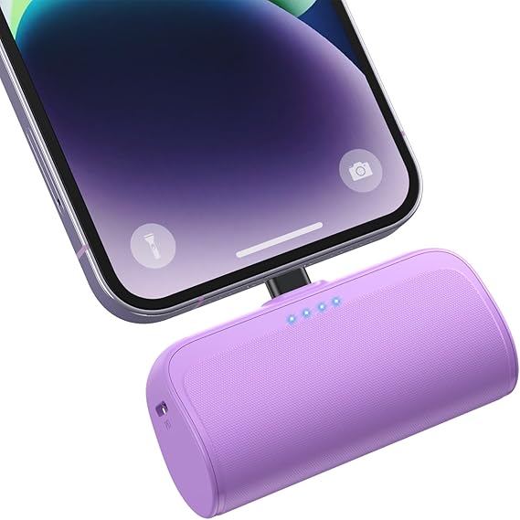 Amazon.com: Mini Portable Charger Power Bank for iPhone,5200mAh Portable Phone Charger, Ultra ...