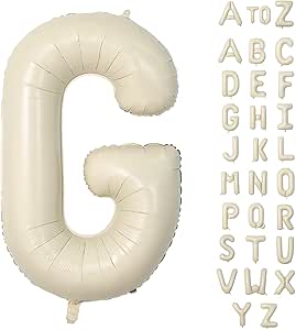 Amazon.com: Biapian 40 Inch Giant Cream G Foil Balloon - Big Single ...