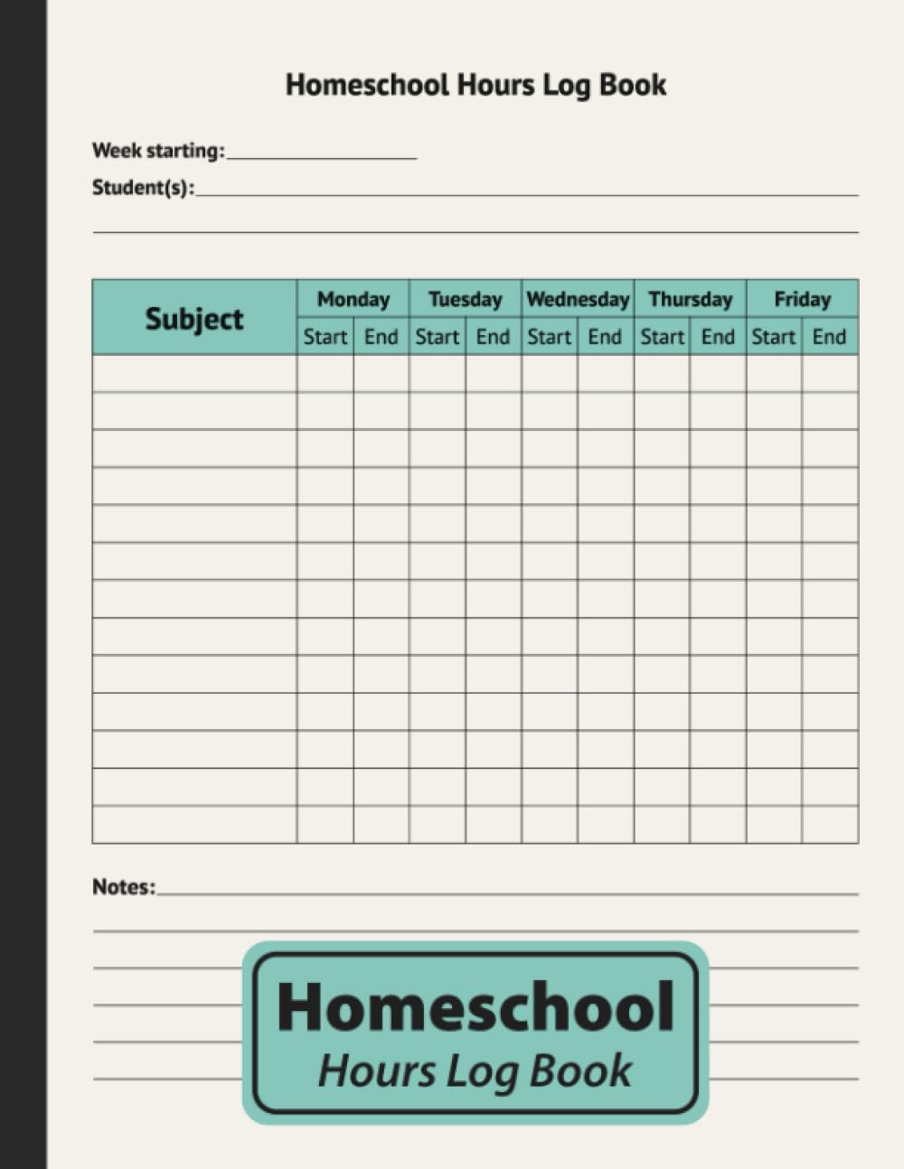 Homeschool Hours Log Book: 2-Year Daily Lesson & Time Record Book ...